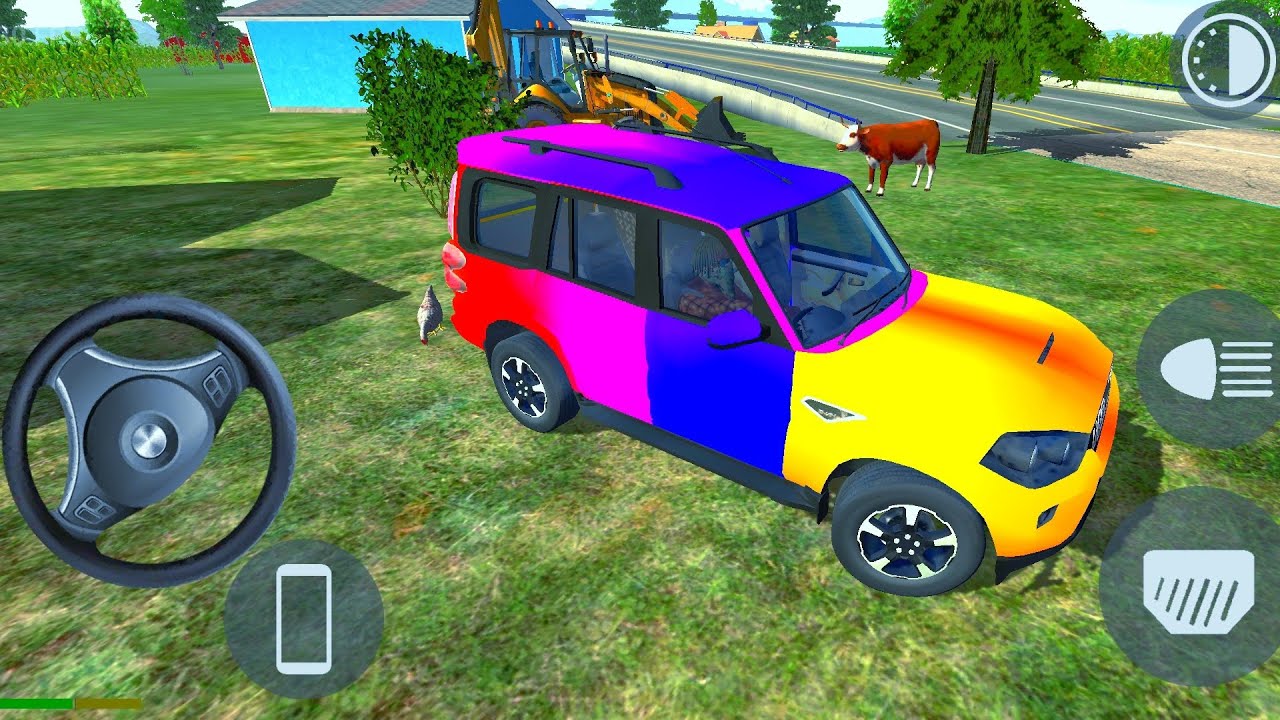 🌈 Mahindra Scorpio Colorful Village Drive | Indian Bike Driving 3D ...