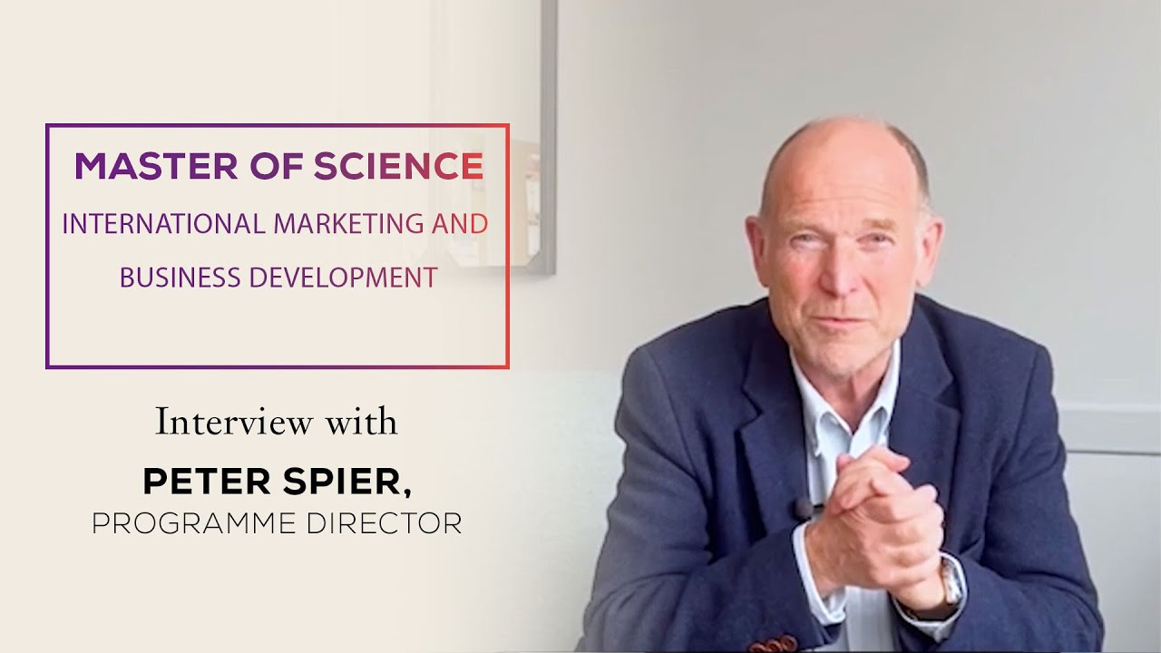 MSc International Marketing & Business Developement: meet the programme director Peter Spier ...