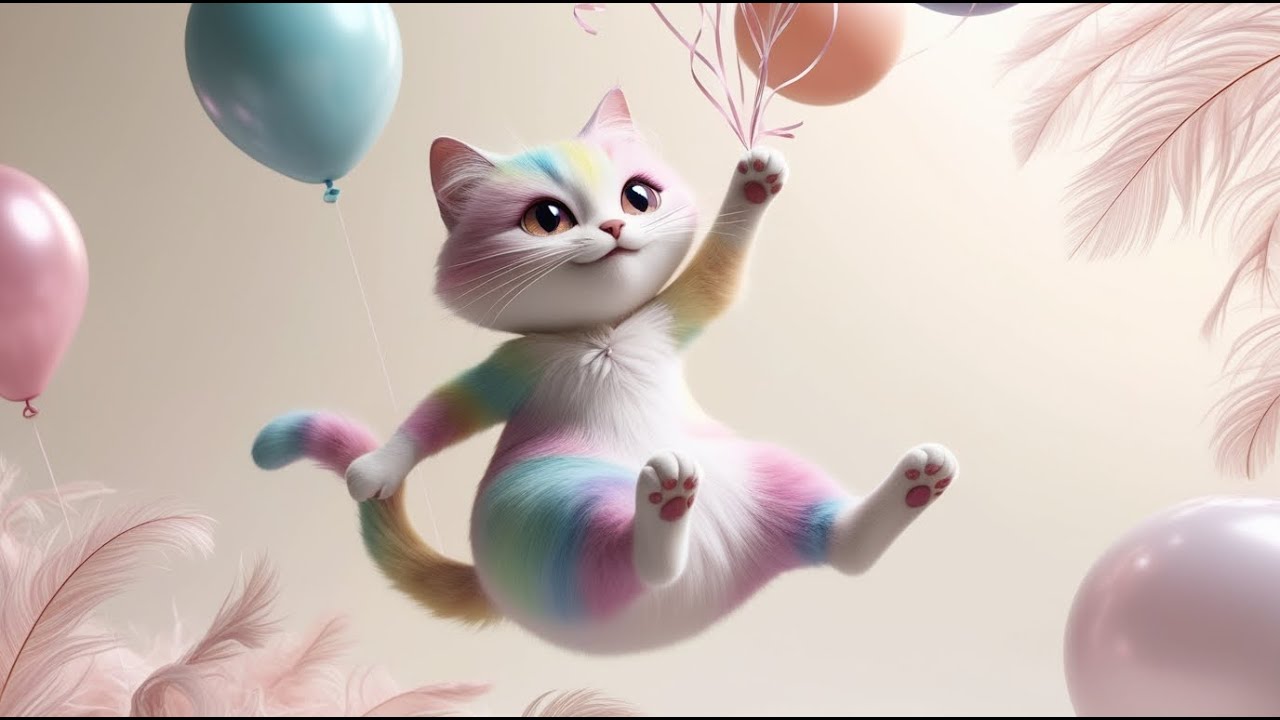 Rainbow Cat Dancing Fun! Adorable Dance by the Cutest Colorful Cat ...