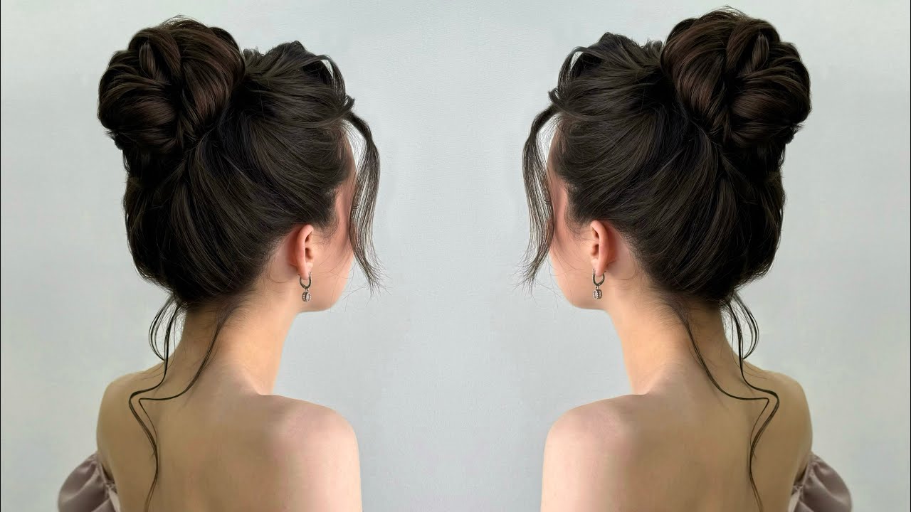 Easy and beautiful high bun hairstyle TUTORIAL - YouTube