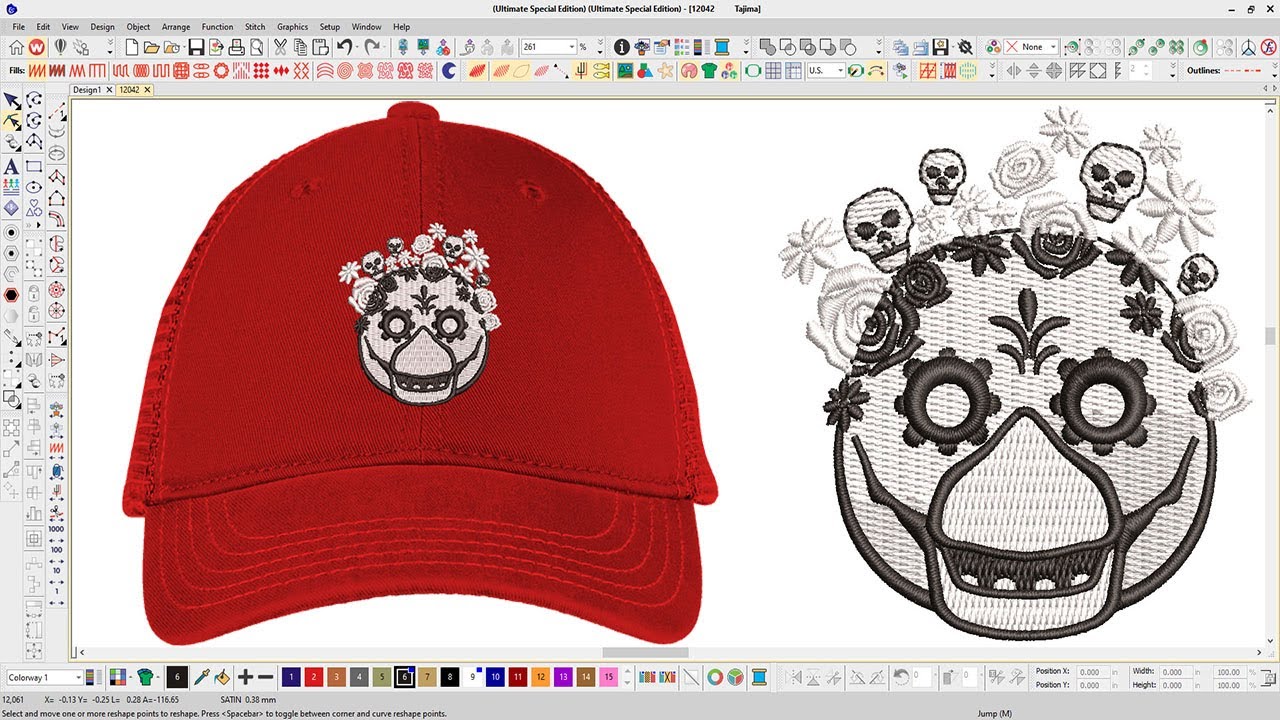 Dead Skull Embroidery logo for Cap - YouTube