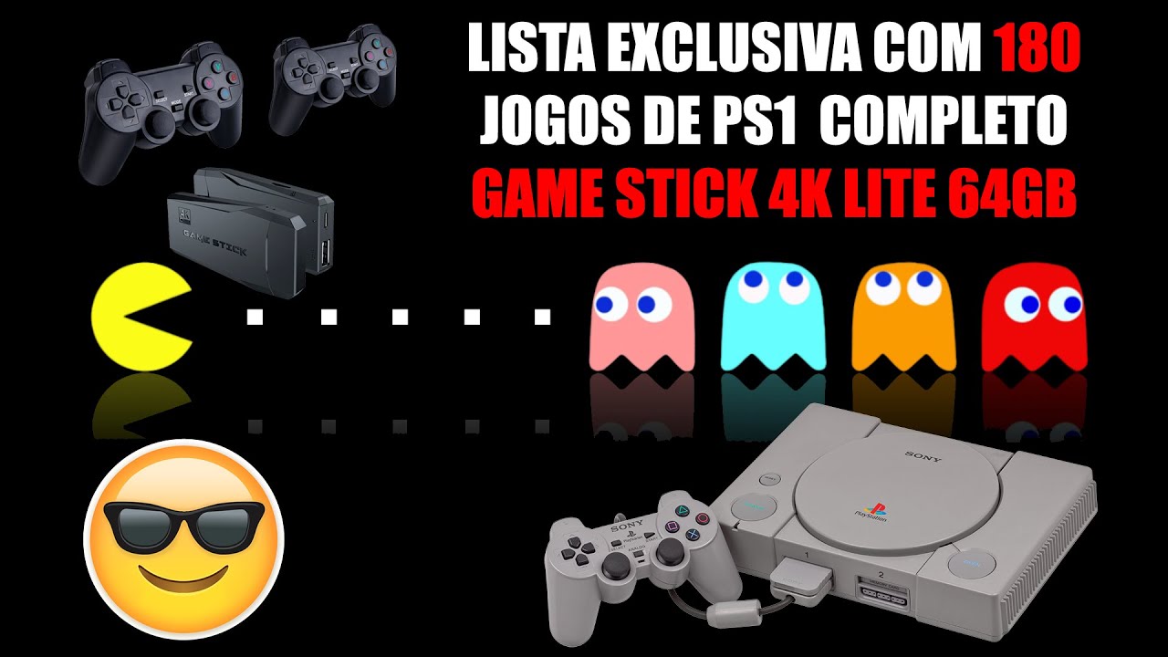 Game Stick 4K Lite 180 Jogos Playstation 1 | Retromax - YouTube