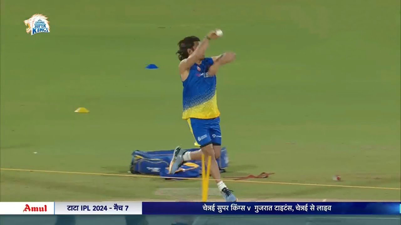 Watch MS Dhoni bowling in nets practice before CSK vs GT IPL 2024 Match ...