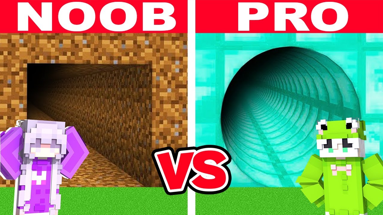 NOOB vs PRO: SAFEST SECURITY TUNNEL BUILD CHALLENGE - Minecraft - YouTube