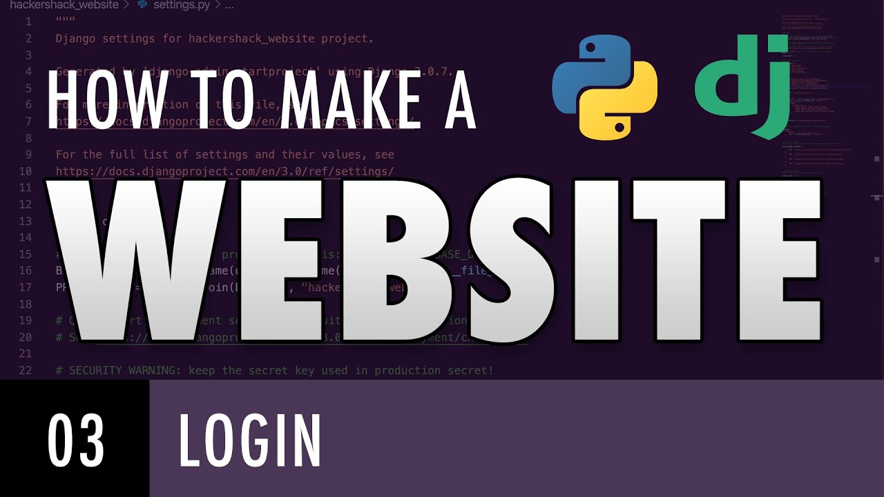 How to make a website with Python and Django - LOGIN (E03) - YouTube