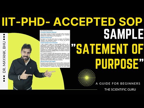 IIT PhD Sample Accepted SOP (Statement of Purpose) II PhD Applications ...