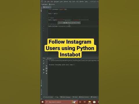 Follow Instagram Users using Python Instabot - YouTube