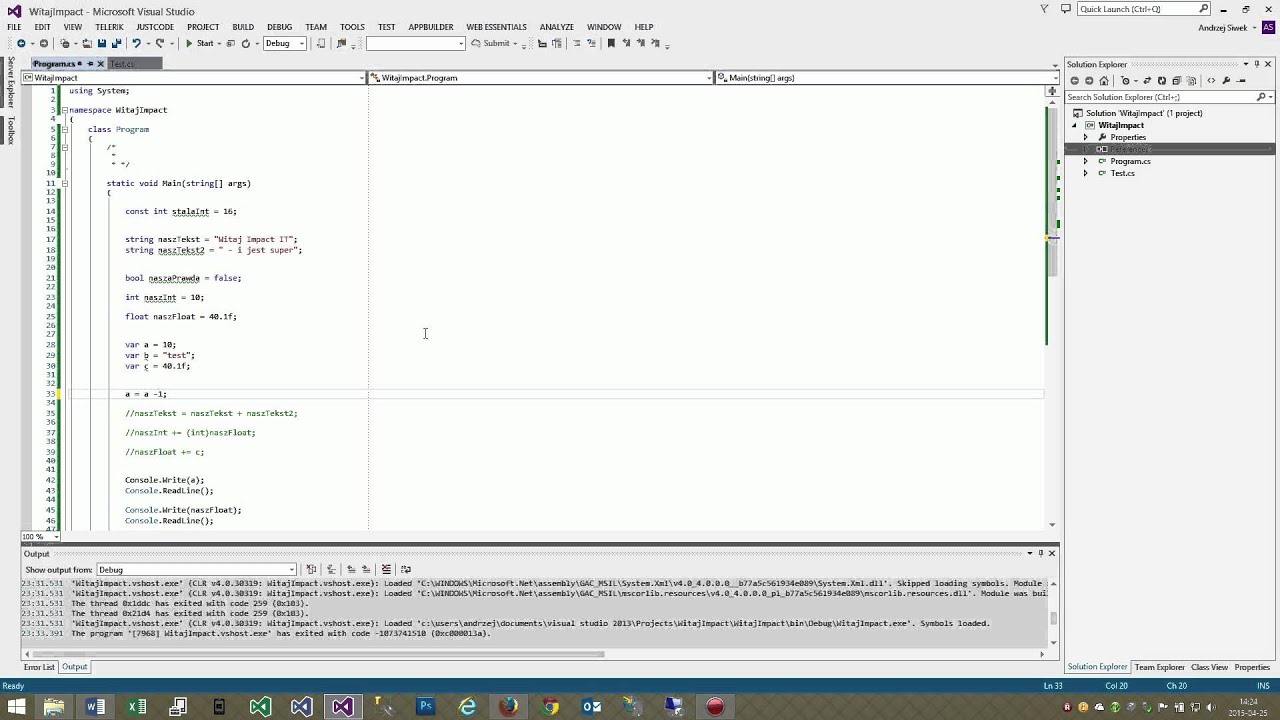 8. Podstawy programowania w C# - Operatory - YouTube
