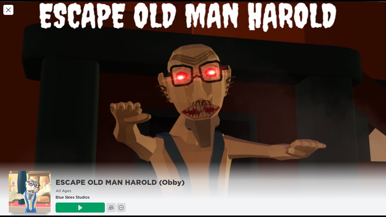 ESCAPE OLD MAN HAROLD Obby #roblox - YouTube
