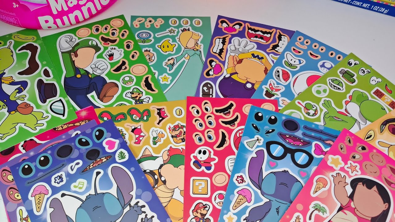 ASMR | 14 min Satisfying with UNBOXING super stickers. Lilo and Stitch ...