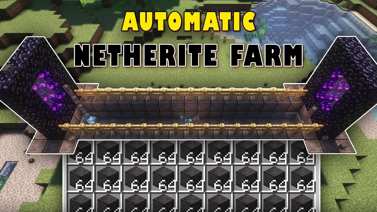 Automatic Netherite Farm Tutorial In Minecraft! (JAVA and BEDROCK 1.21 ...