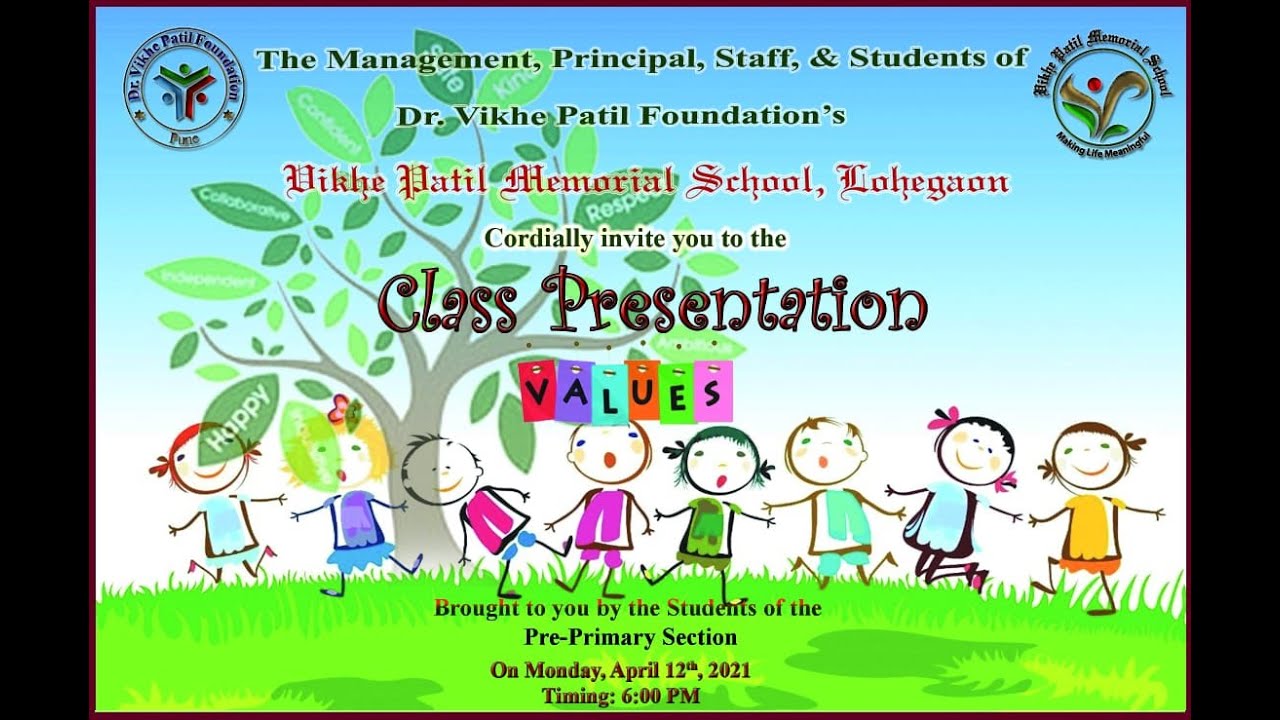 Class Presentation - Pre-Primary Section - YouTube