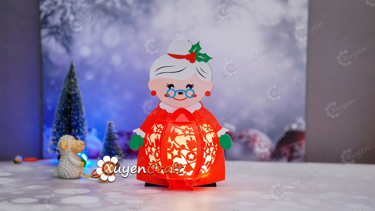 How to make Mrs Santa Claus Lantern DIY Christmas Decorations Paper ...