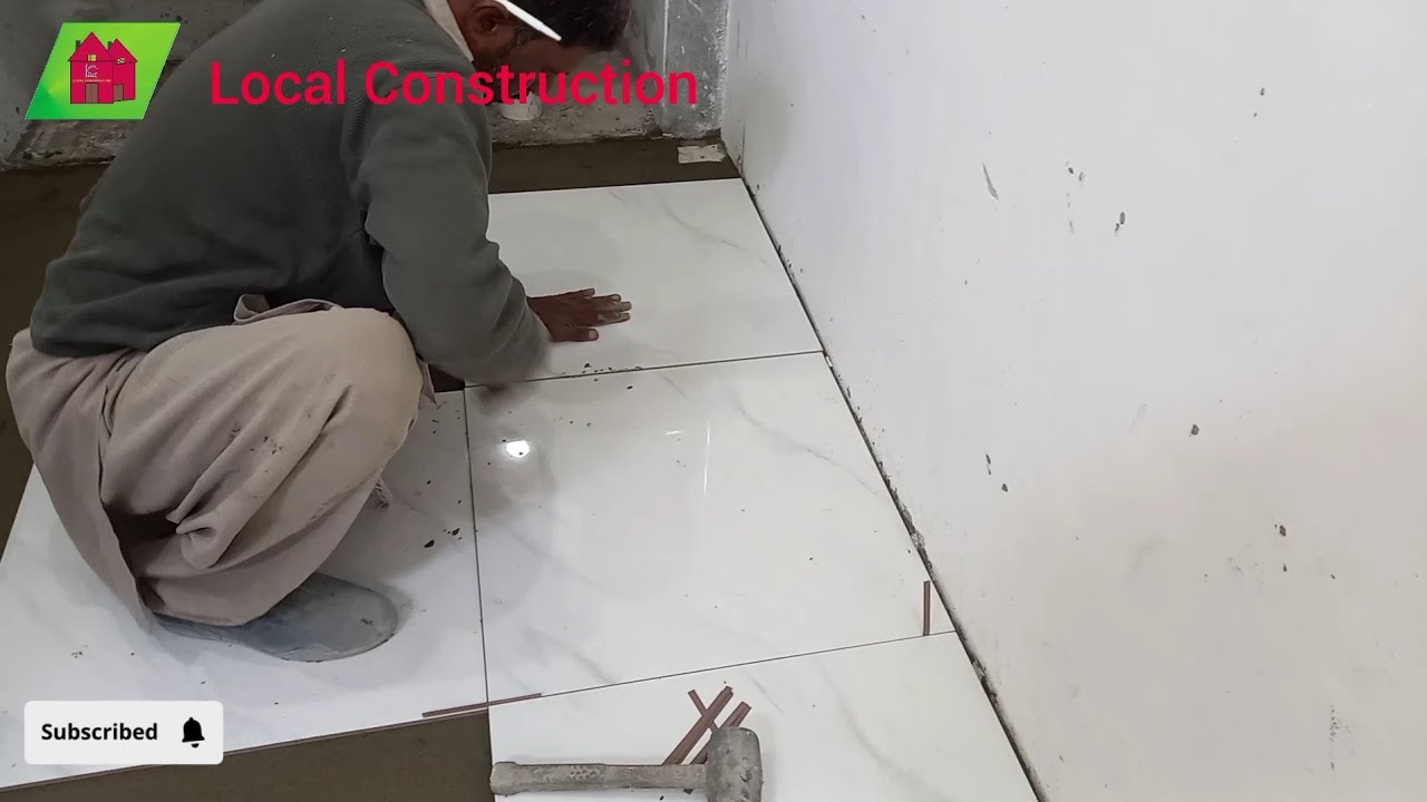 How to lay and install ceramic tile || tile flooring - YouTube