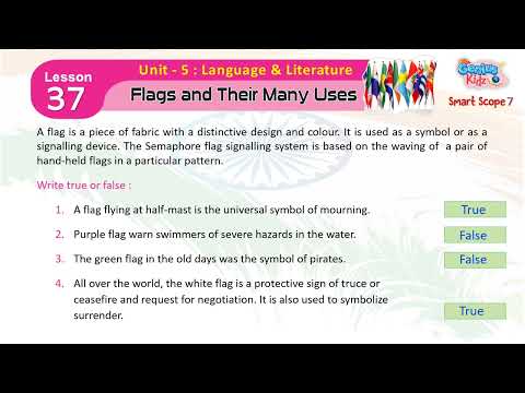Lesson-37 Flags and Their Many Uses | Genius Kidz | Pre Primer Kids ...