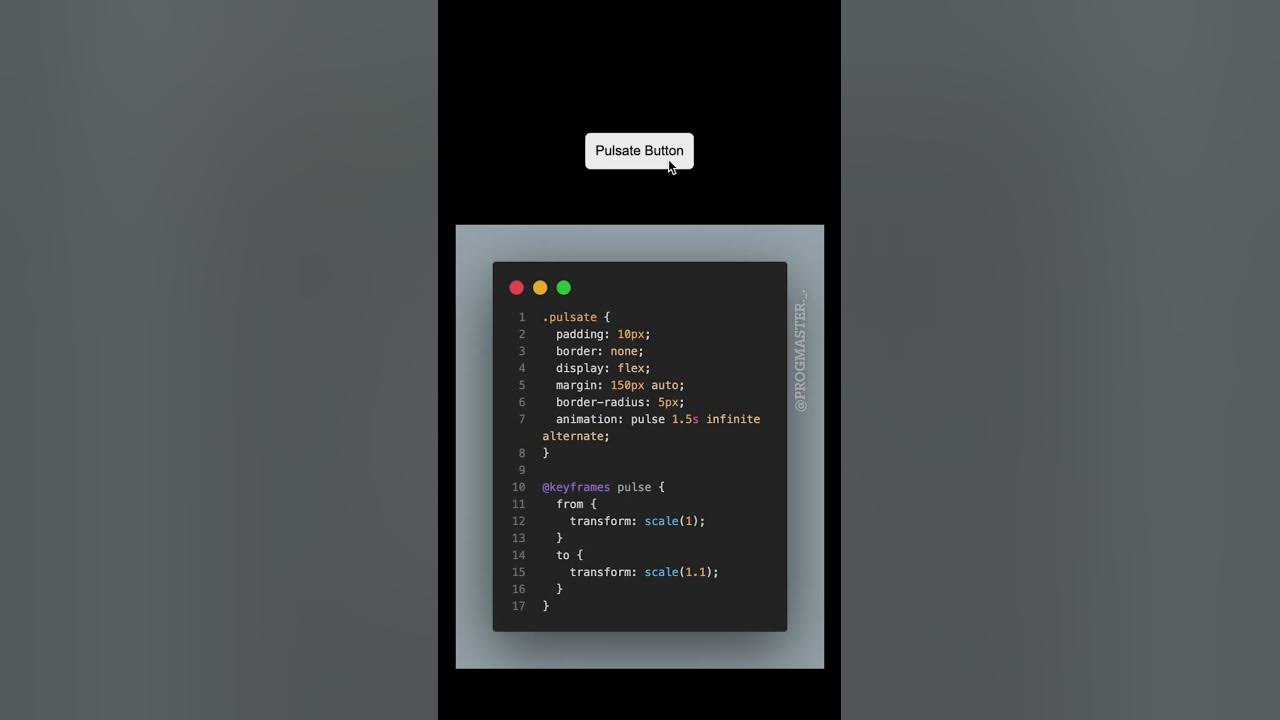 Creating Pulsate Button In Html Html Css Tutorial Programming Htmltutorial Coding