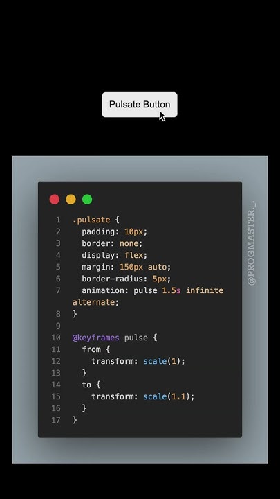 Creating Pulsate Button In Html Html Css Tutorial Programming Htmltutorial Coding 8086