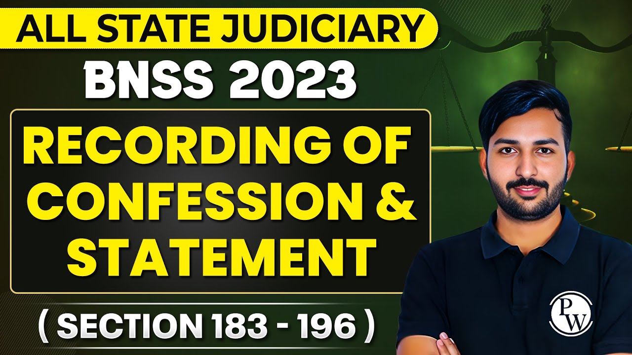 BNSS 2023 | Recording of Confession and Statement BNSS | Section 183 to 196 | Judiciary By PW ...
