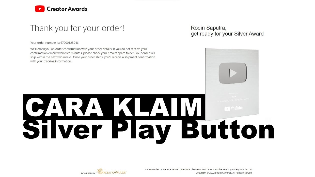 Cara Klaim Silver Play Button - YouTube
