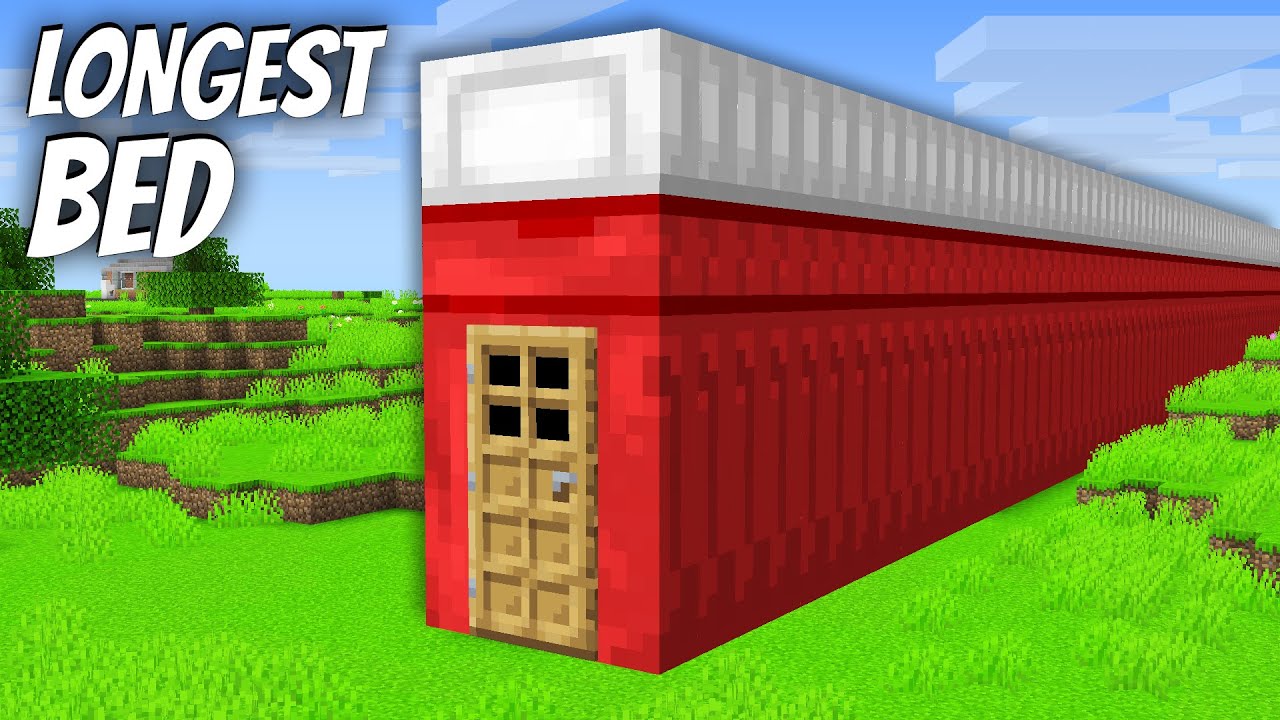 I found a LONGEST BED in Minecraft ! What's INSIDE the BIGGEST BED ...