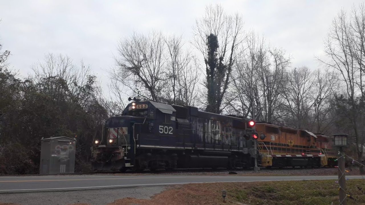 C&A 502 leads Northbound freight train, 12-27-24 - YouTube