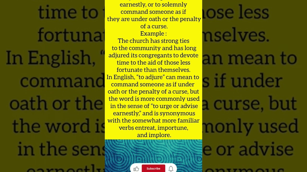 Adjure Meaning Definition #dictionary #wordmeaning #vocubulary #shorts ...