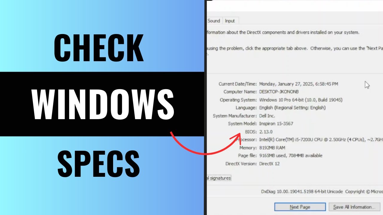 How to Check Laptop or PC Specs on Windows - YouTube