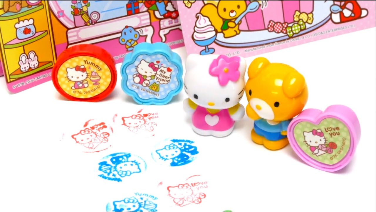 Kawaii Hello Kitty Stamp Set for School - YouTube