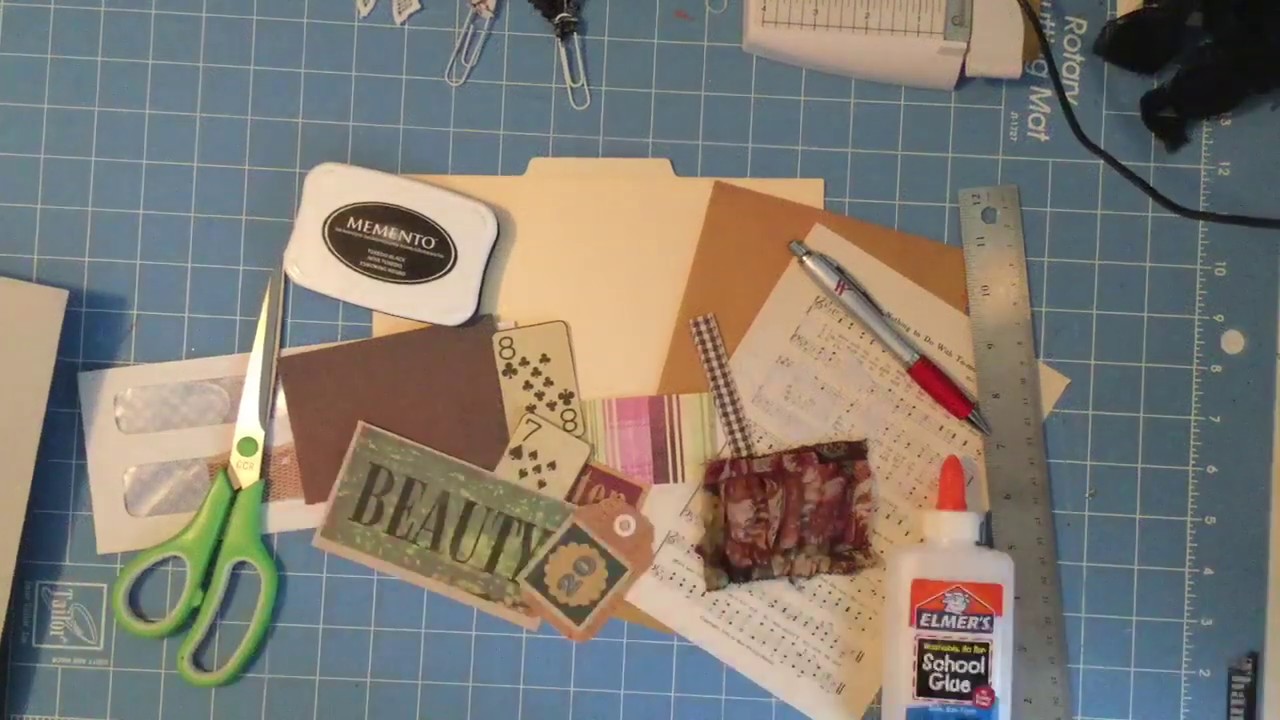 Decorating a file folder - with a secret pocket - YouTube