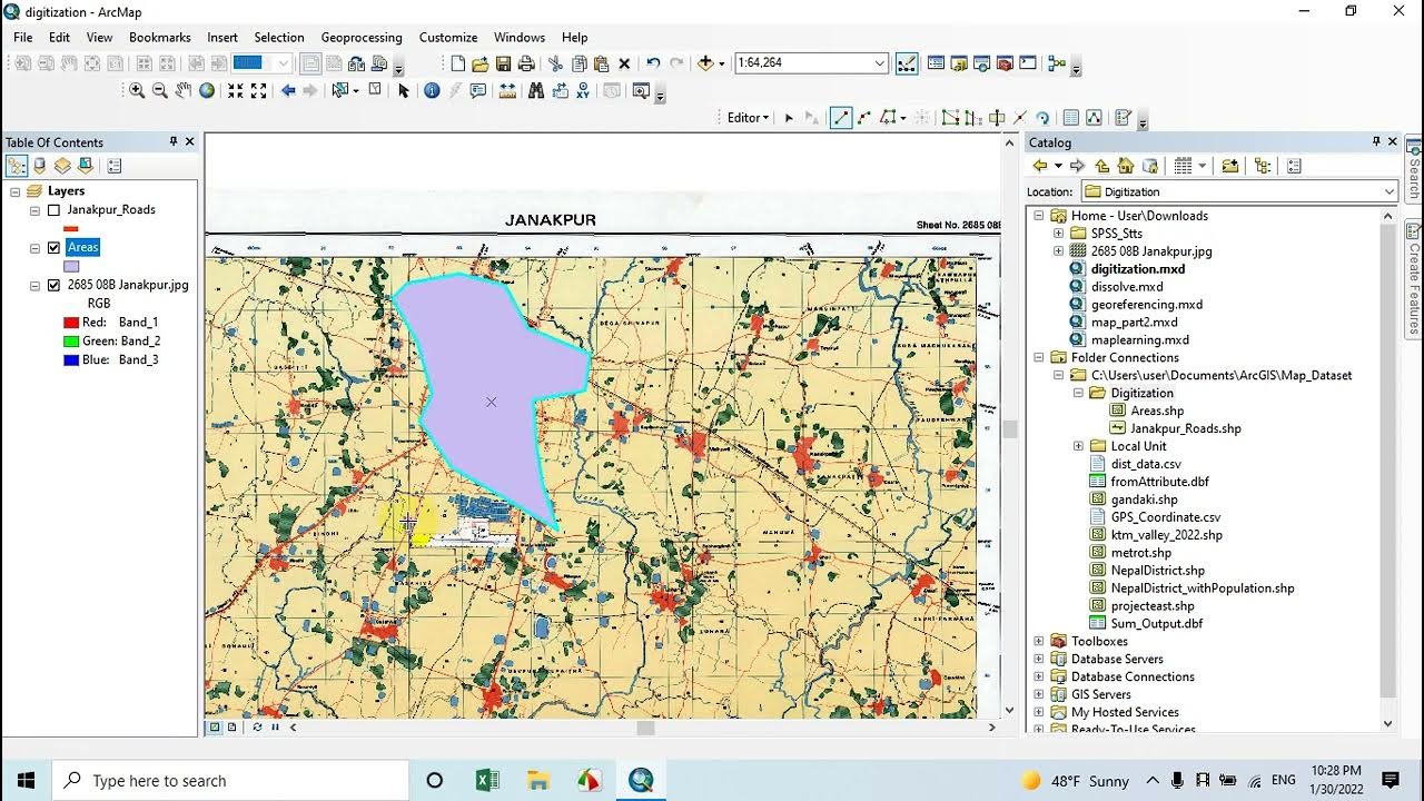 Digitization in ArcGIS | How to create point, line & Polyline from Topo Maps. - YouTube