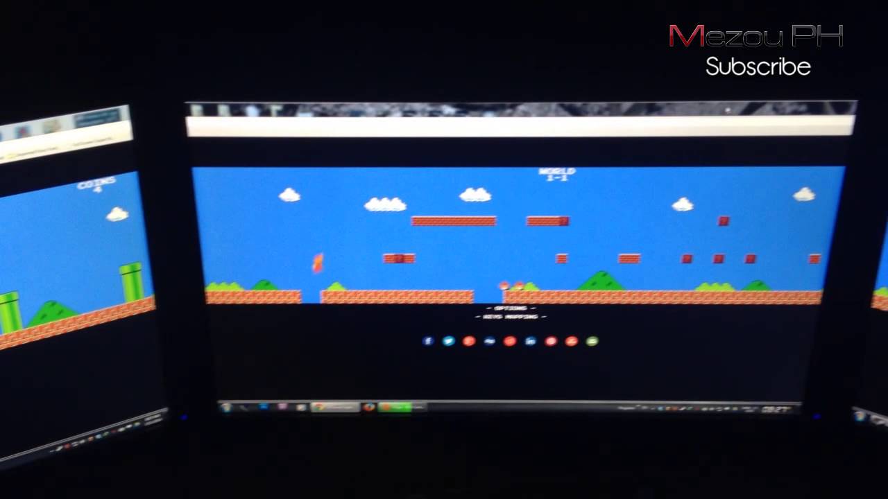 Super Mario - 3 Monitors - Eyefinity - Res 5760x1080 - YouTube