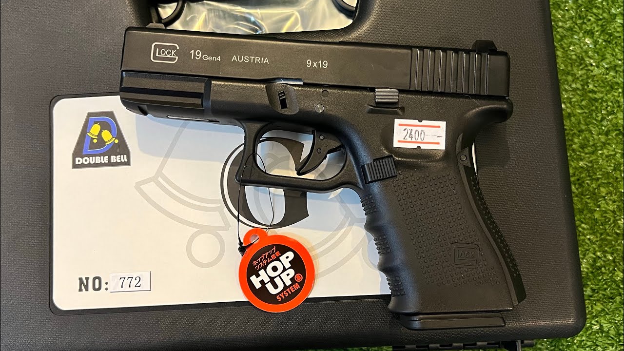 DB772 (G19)ทดสอบGLOCK 19Gen4 DOUBLE BELLสีดำปืนสั้นอัดแก๊สงานคุณภาพดี ...