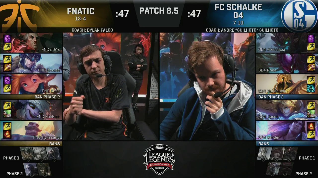 LCS EU Spring 2018 - FNC vs S04 - W9D1 - YouTube