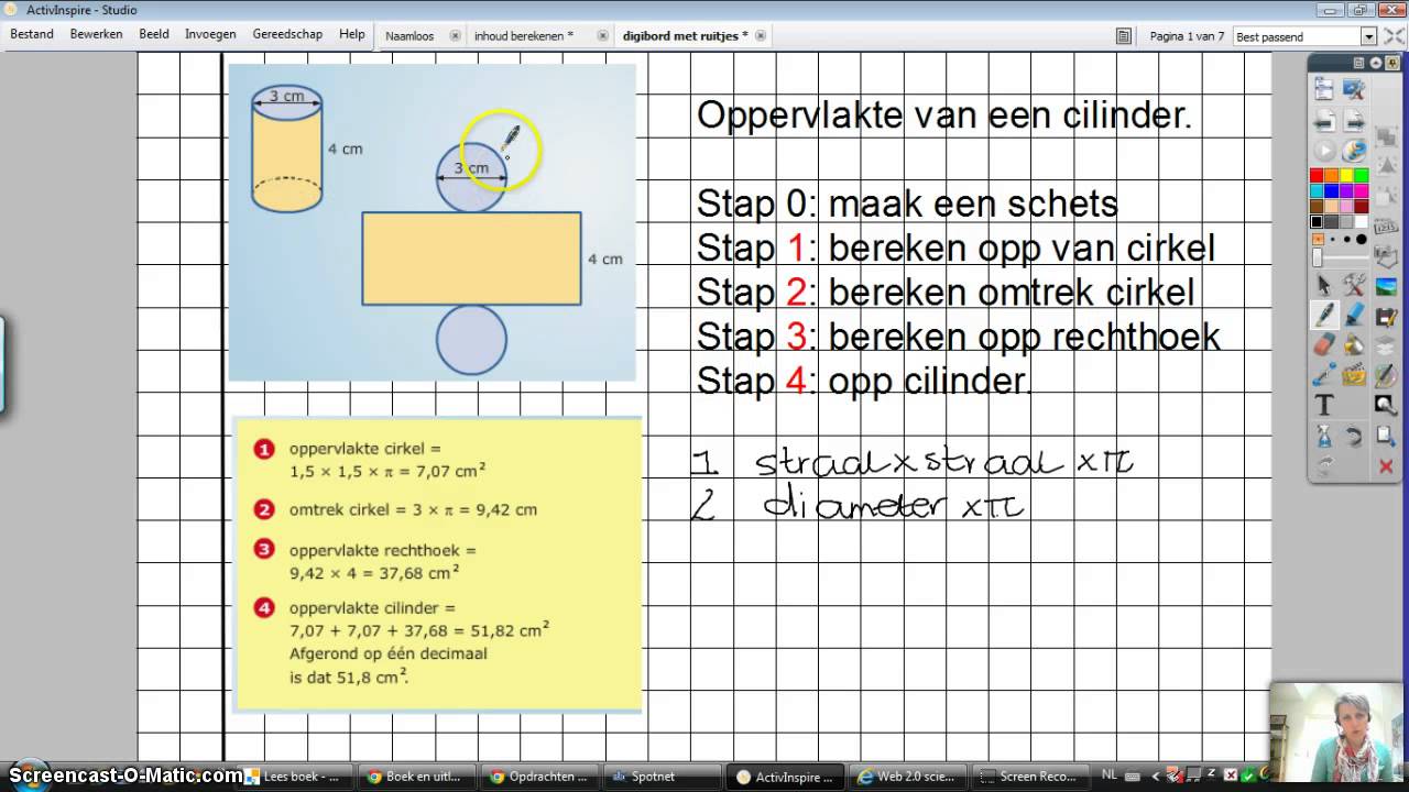 Oppervlakte van een cilinder - YouTube