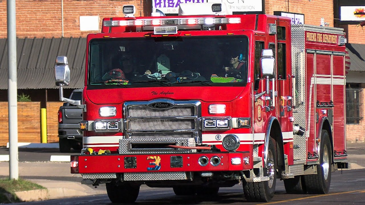 Phoenix Fire Dept. Engine 3 Responding - YouTube