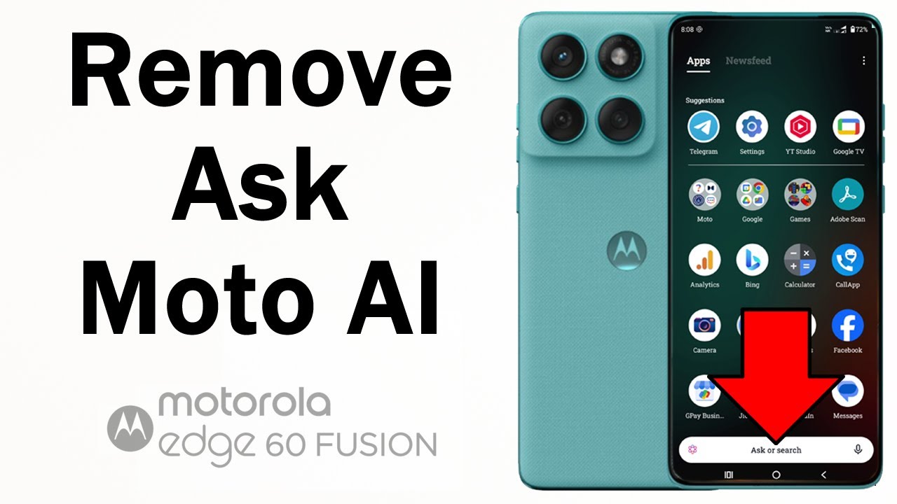 how to remove ask moto ai in motorola edge 60 fusion | Ask Moto AI को ...