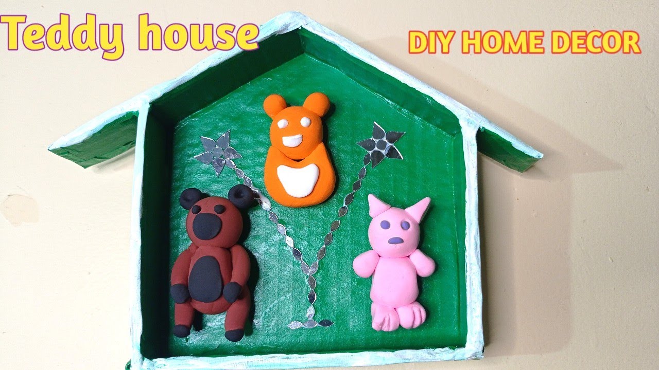 How to make Teddy house for kids! diy home decor #wallhanging - YouTube