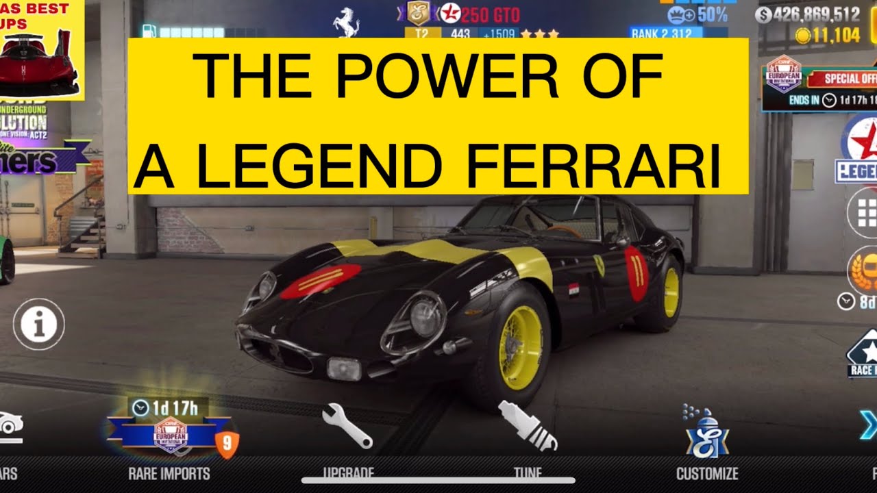 Csr2 ATLAS/ FERRARI 250 GTO 8.9.. in 9.6 LOBBY 🥇🥇🥇🌪🌪🌪 - YouTube