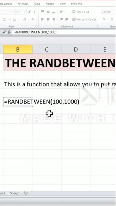The Randbetween Function (Generate random numbers in Excel)#shorts - YouTube