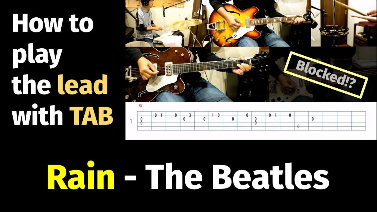 Rain - The Beatles - How to play the lead - YouTube
