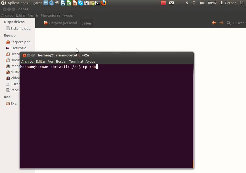 comandos cp ejemplo - YouTube