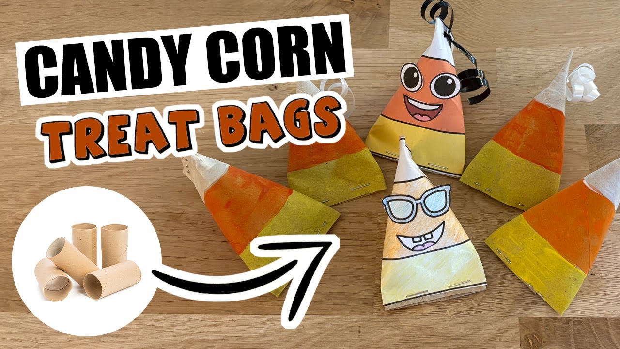 DIY Candy Corn Treat Bags 🎃 | Easy Halloween Toilet Paper Roll Tubes ...
