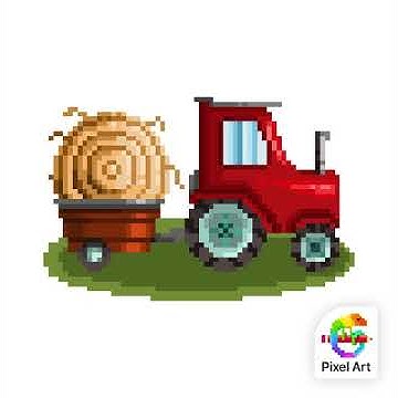 Pixel art tractor - YouTube