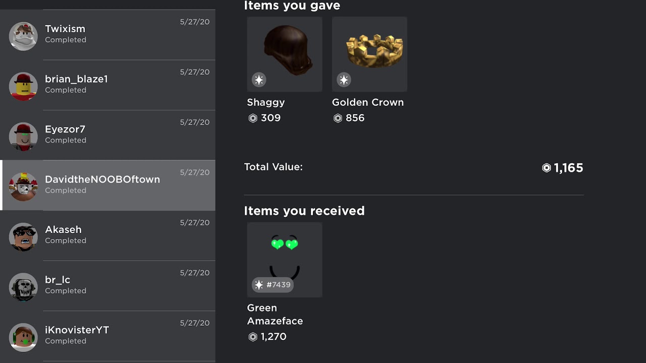 Roblox trading day 2 - YouTube