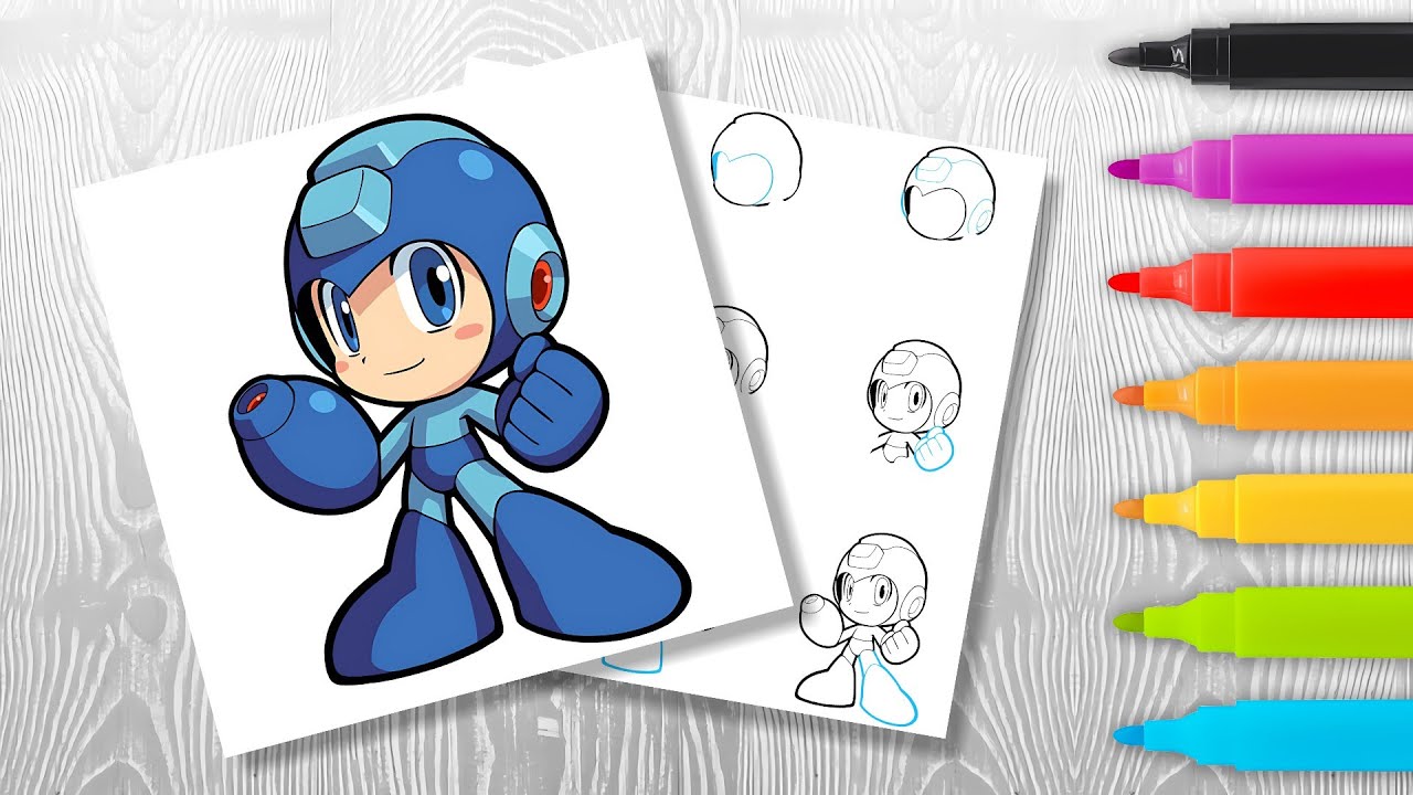 HOW TO DRAW - EASY DRAWING - MEGAMAN - YouTube