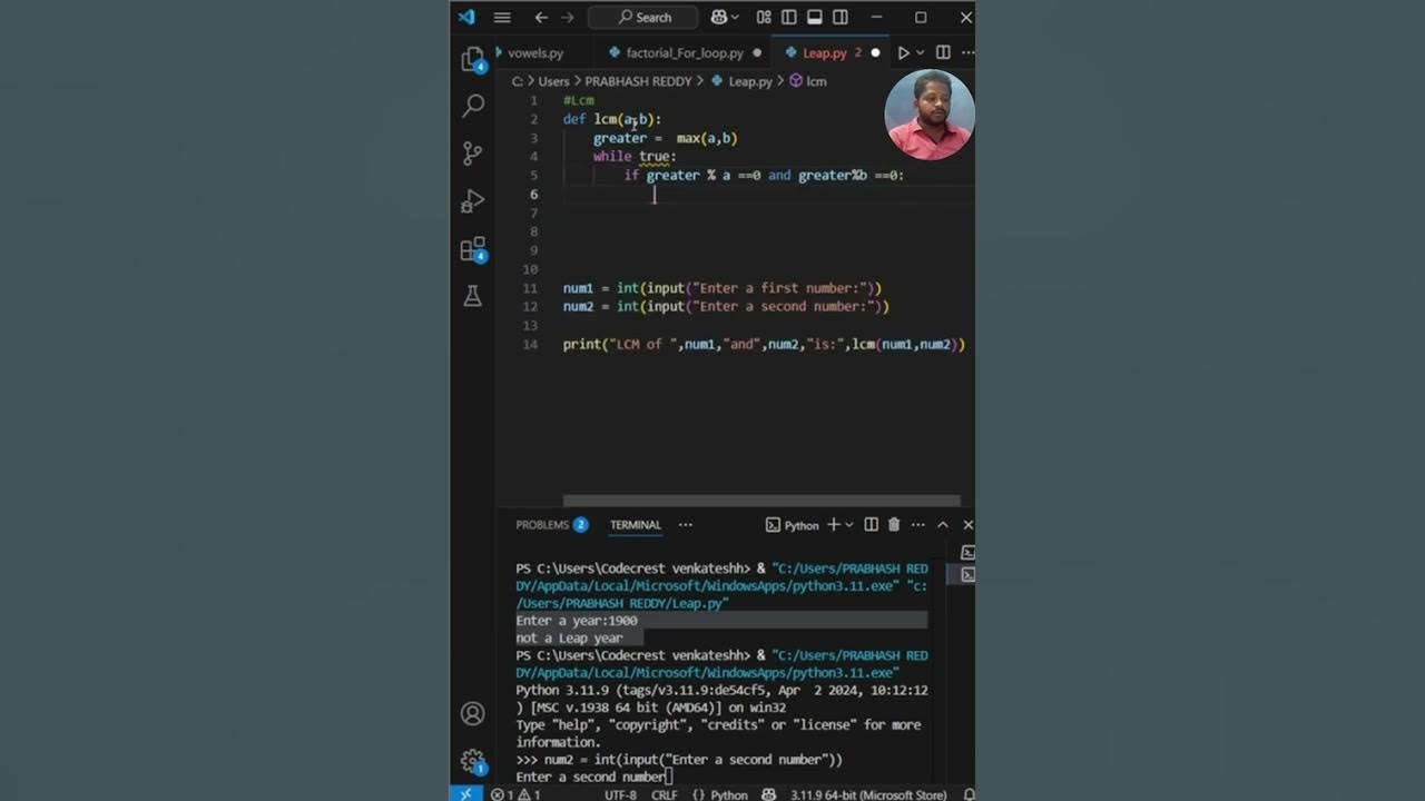 Python Day 23 Lcm Of A Number Coding Codingbat Pythonlife Programming Codeprep Java Code