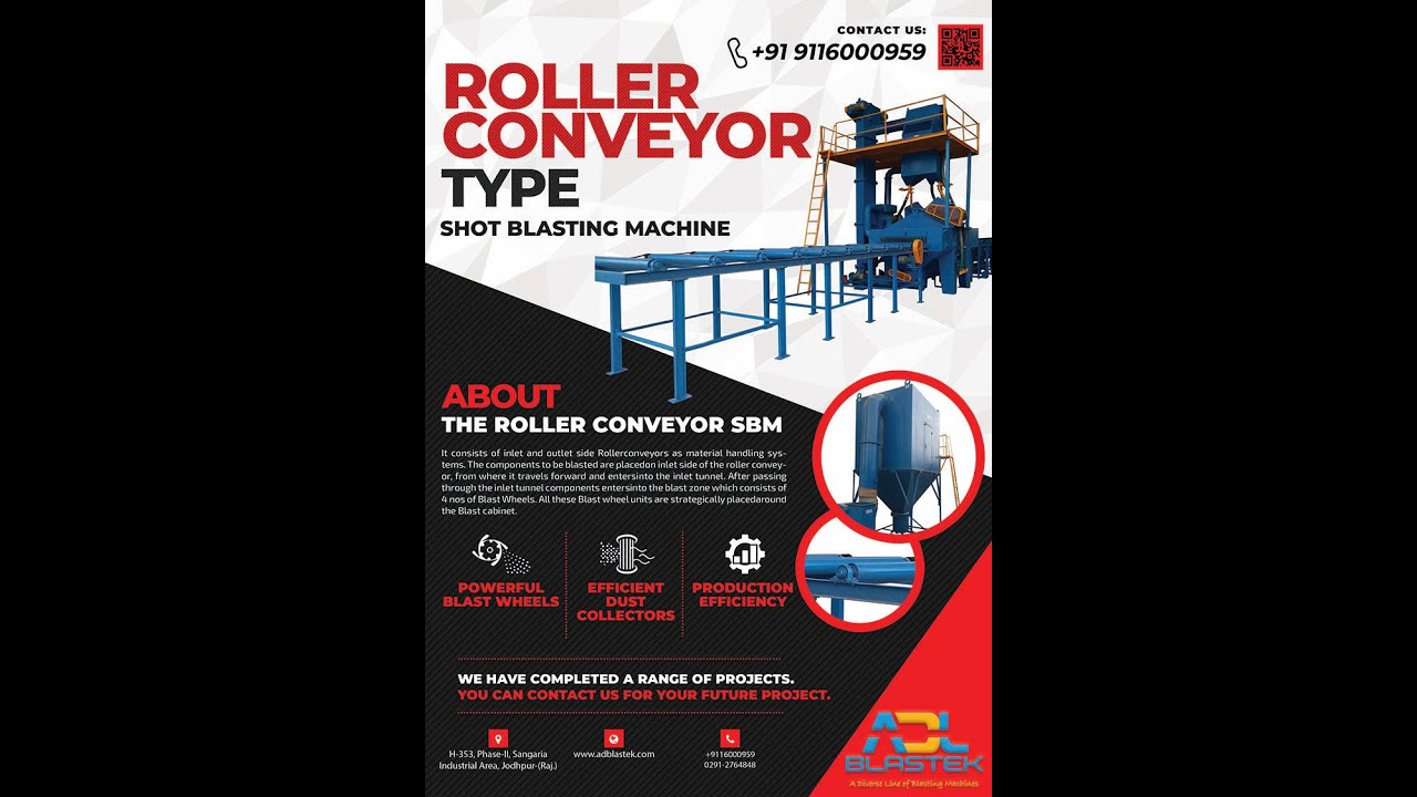 ADL Blastek Roller Conveyor Type Shot Blasting Machine - YouTube