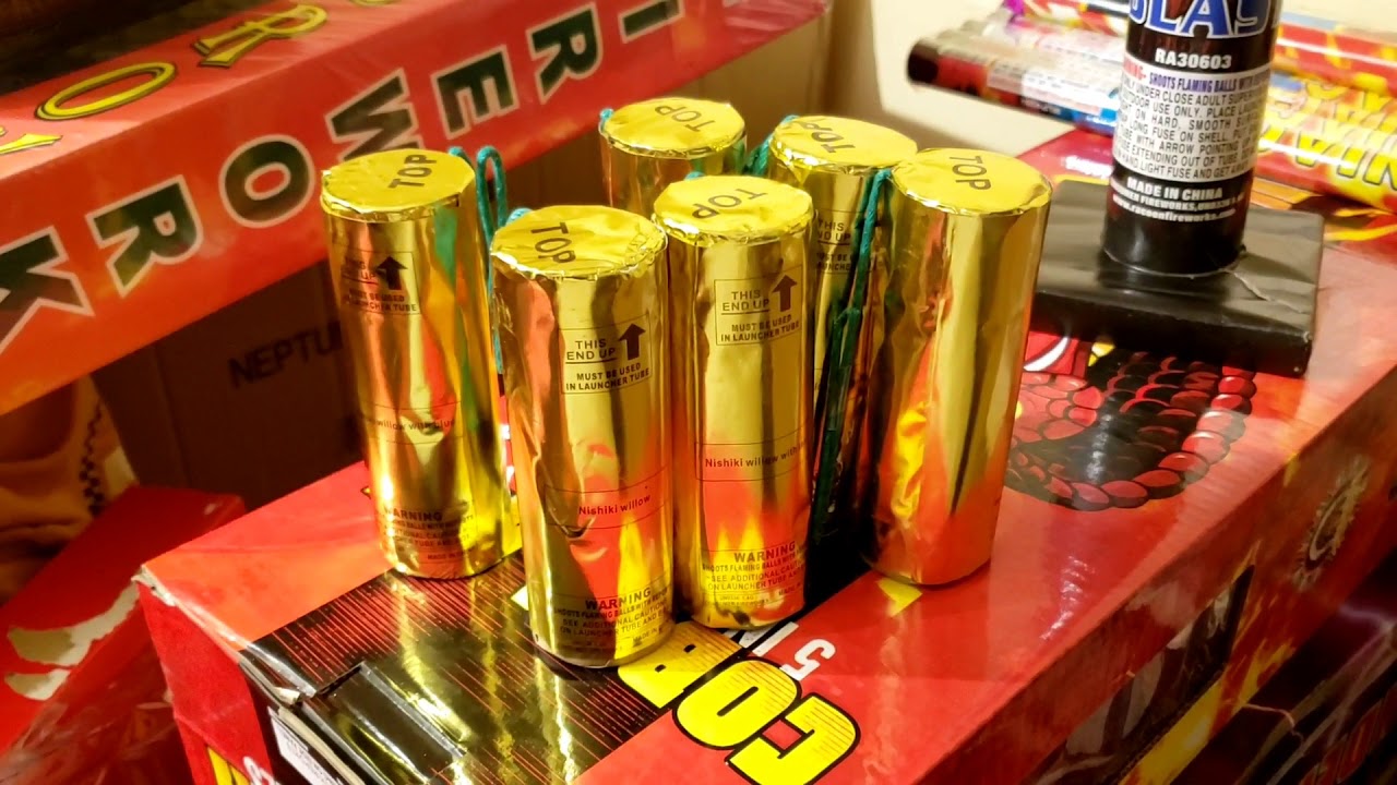 5" Nishiki Blast Willow Canister Shells by Raccoon Fireworks - YouTube