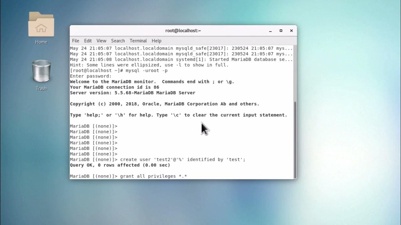 how to create mysqli user with permission - YouTube