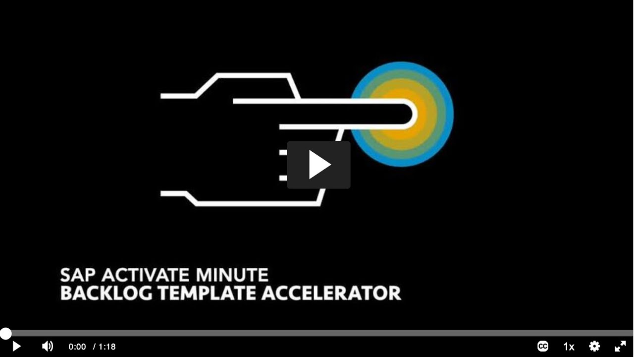 SAP Activate minute - Backlog template accelerator - YouTube